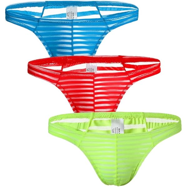 T String Underwear Men's Micro Pouch Thong G-String - Semi See-Through ...