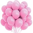 Amazon.com: Prextex 75 Pink Party Balloons 12 Inch Pink Balloons with ...