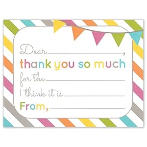 Amazon.com : Fill in the Blank Thank You Cards, Kids Birthday or Any ...