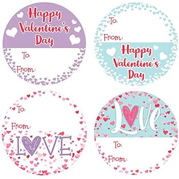 Amazon.com: Valentine's Day Gift Tag Stickers - 40 Labels: Health ...