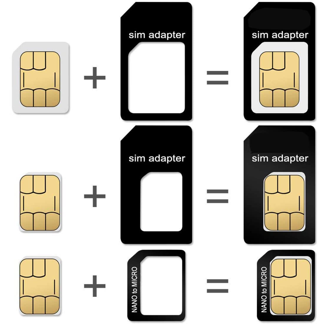 Mua 10 Pack SIM Card Adapter Kit, 4 in 1 Nano Micro Standard Converter ...