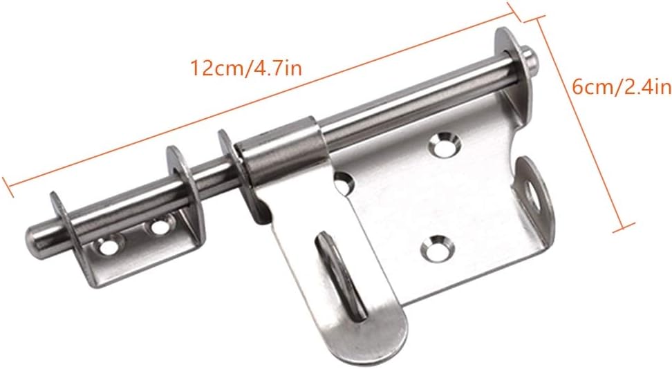 Sliding Door Hasp Latch, Tiberham 120 mm Stainless Steel Door Barrel Bolt Slide Bolt/Hasp Lock ...