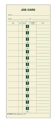 TOPS Job Cards (Replaces L-61, 15-800622), 1-Sided, 3-1/2" x 9", Manila ...