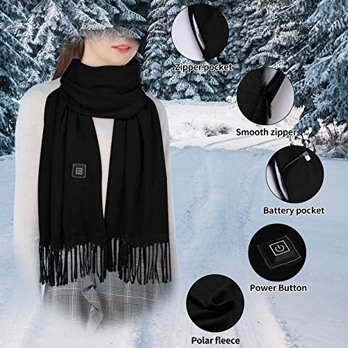 Heated Scarf Men Women USB Port Connecting to Power Bank Heating Scarf ...