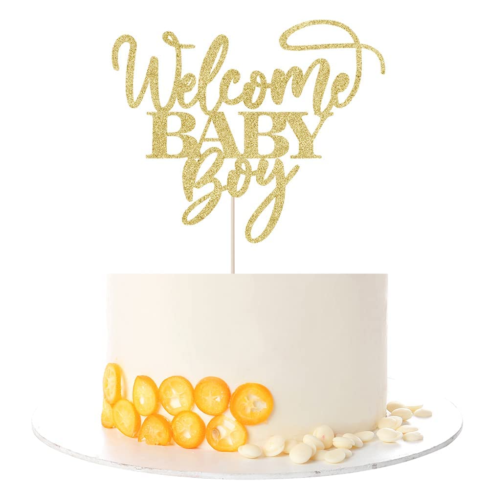Kaoenla Welcome Baby Boy Cake Topper - Baby Shower-Newborn Gender ...