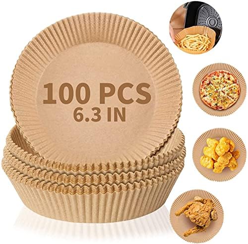 UCHUANG 100PCS Air Fryer Disposable Paper Liners, 6.3 IN Size Round Air ...