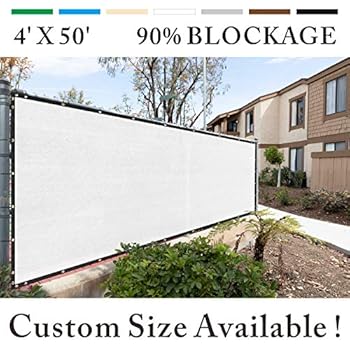 Amazon.com : Royal Shade 5' x 50' White Fence Privacy Screen Windscreen ...