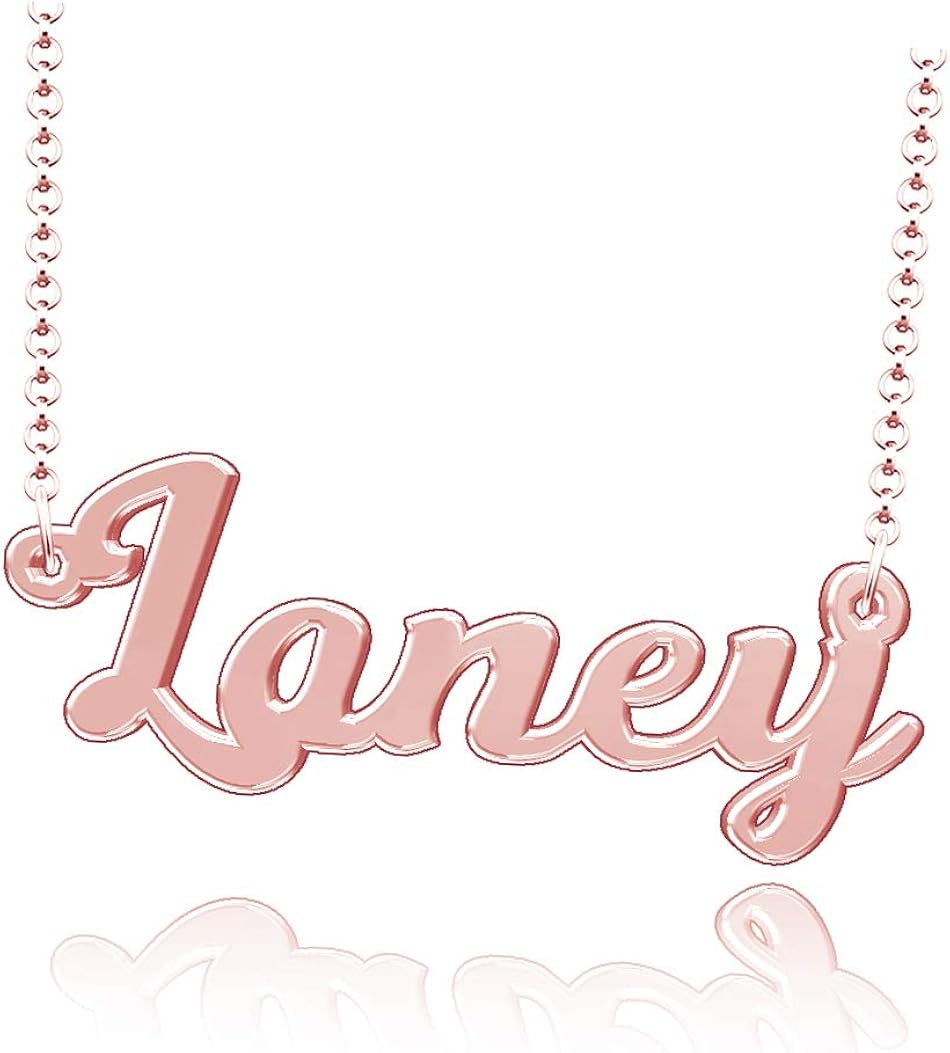 Amazon.com: LoEnMe Jewelry Personalized Laney Name Necklace Sterling ...