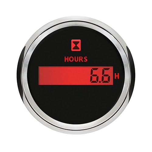ELING Engine Digital Hourmeter Gauge 52mm(2") with Backlight 12V 24V ...