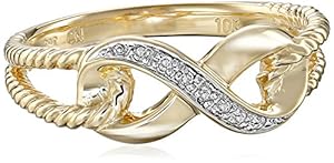 Amazon.com: 10k Yellow Gold Infinity Diamond Ring: Jewelry