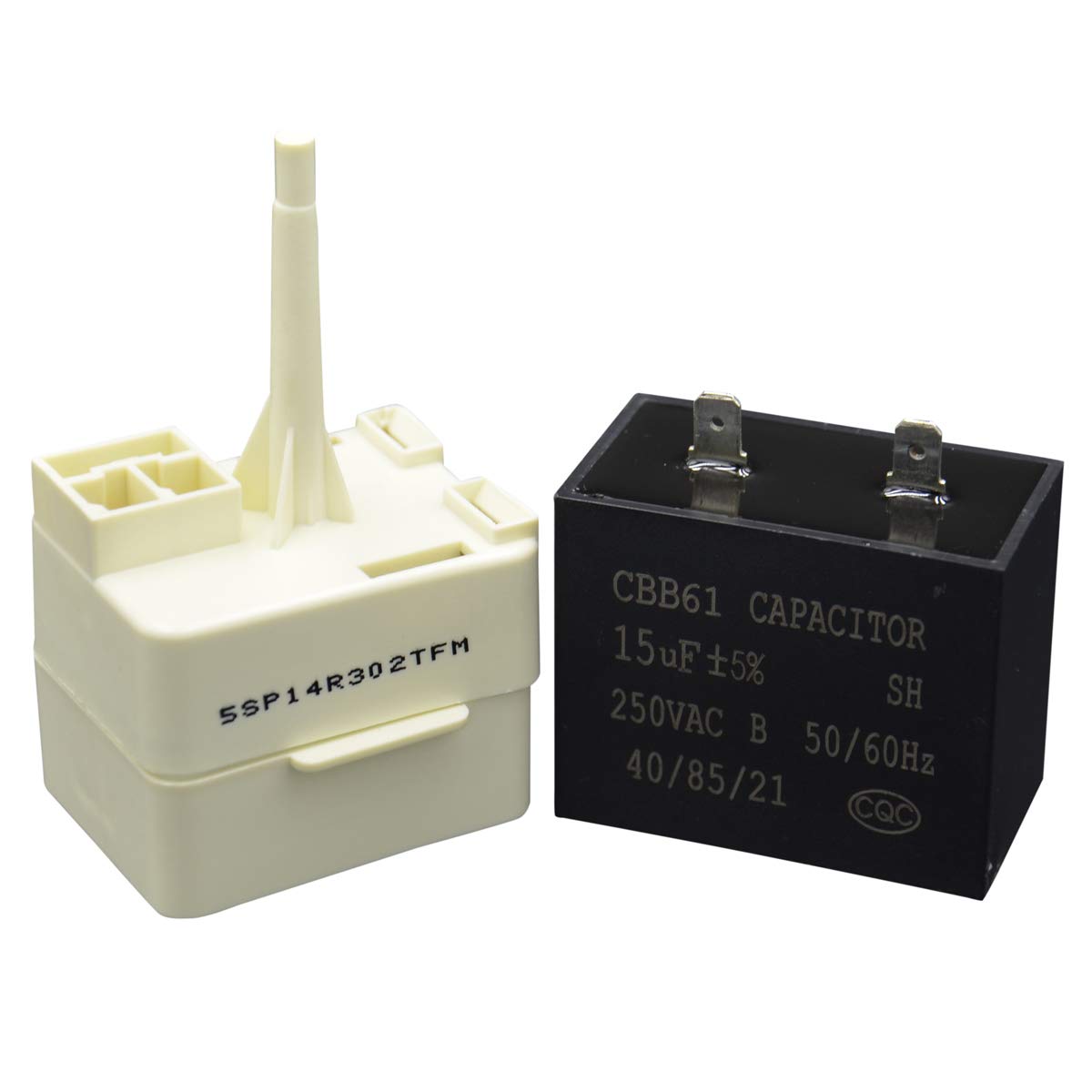 W10613606 Refrigerator Compressor Start Relay and Capacitor Compatible ...