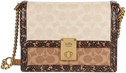 Coach Women's Hutton Signature Canvas Shoulder Bag, Tan Sand price in ...