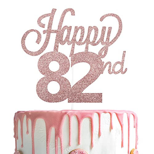 LINGTEER Happy 82nd Birthday Cake Topper - Cheers To 82nd Birthday 82 ...