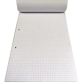 A4 Maths Refill Pad Punched 50 Sheets 5/5Grid 5mm squared squares Paper ...