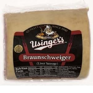 Usinger Milwaukee Braunschweiger Liver Sausage, 3 Pound (Pack of 4 ...