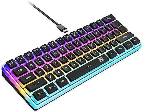 ROCK POW 60% Mechanical Feeling Gaming Keyboard with PBT Pudding ...