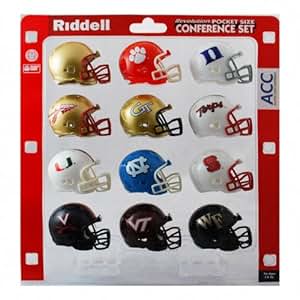 Amazon.com : NCAA ACC Conference Pocket Pro Mini Football Helmet Set ...