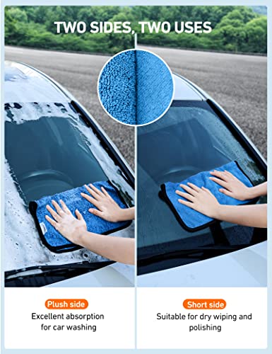 AstroAI Microfiber Towels for Cars, 6-Pack Absorbent and Reusable ...