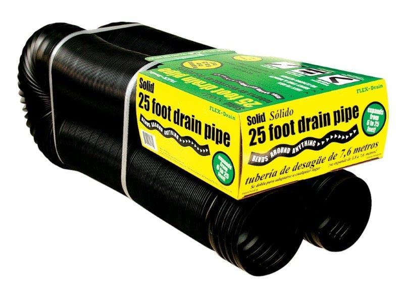 Solid Corrugated Expandable Flexible Landscape Drain Pipe, 4-in. By 25 ...