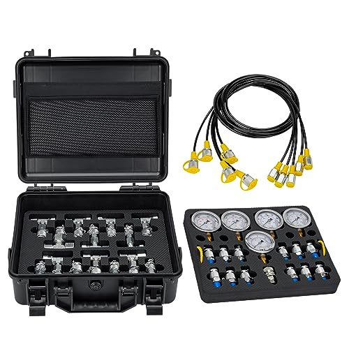 Hydraulic Pressure Test Kit, 5 Gauges (10/100/250/400/600bar) Max ...