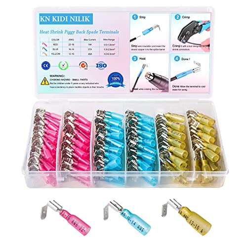 KN KIDI NILIK 140PCS Piggyback Electrical Spade Connectors Assortment ...