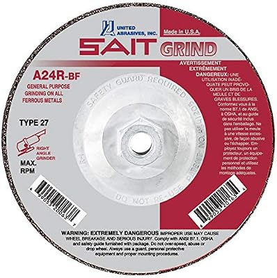 SAIT A24R-BF Abrasive Grinding Wheel 4-1/2 inch Type 27 Grinding Discs ...