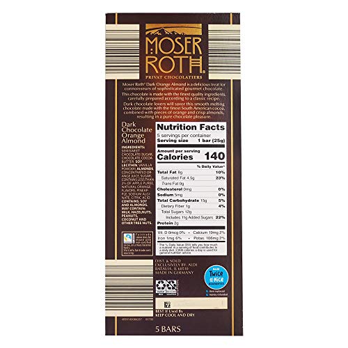 Moser Roth German Dark Chocolate Bars -Orange & Almond (pack Of 2) on ...