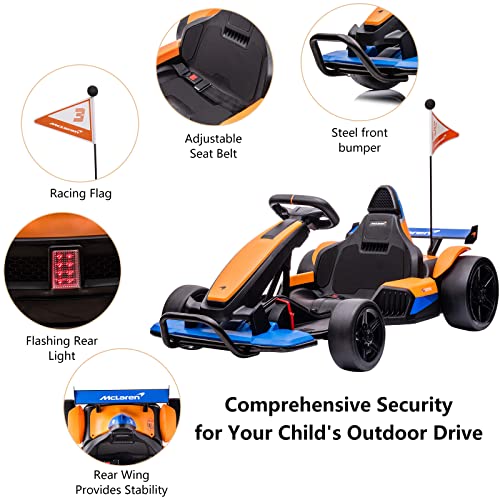 iRerts Electric Go Kart, Ride On Go Kart for Kids Ages 6-15, Licensed ...