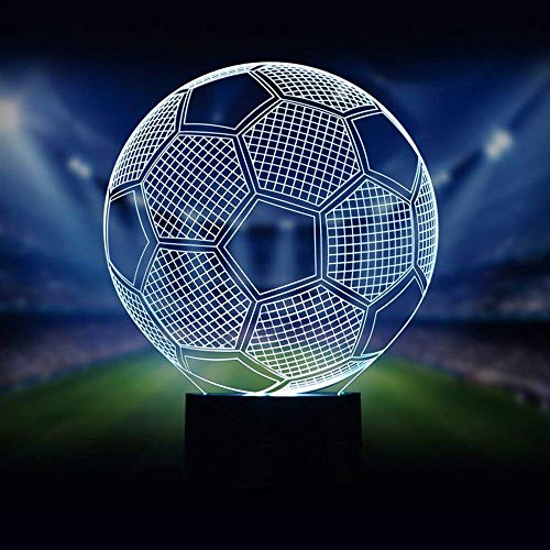 Wiscky Soccer Night Lights for Kids 3D Illusion Football Lights Lamp 7 ...