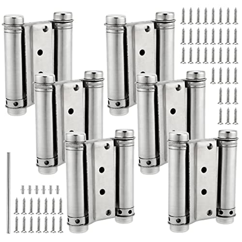 HOIGON 3 Pairs 3 Inch Stainless Steel Double Action Spring Hinges，Self ...