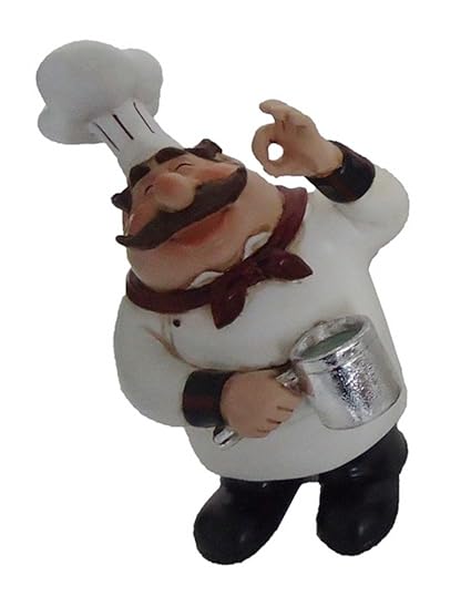 Fat Chef Bistro Italian Cooking Kitchen Statue Figure Holding Pot ...