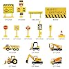22 Pieces Construction Cake Toppers Tractor Cake Toppers and Road Toy ...