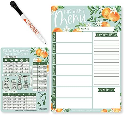 Magnetic Meal Planner for Refrigerator - Clementine Magnetic Weekly ...