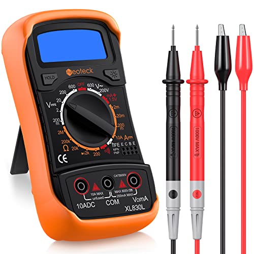 Neoteck Pocket Manual Ranging Digital Multimeter with 2 Test Leads Set ...