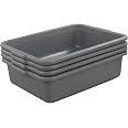 Utility Containers 4-Pack 8L Plastic Bus Boxes - Commercial Grey Wash ...