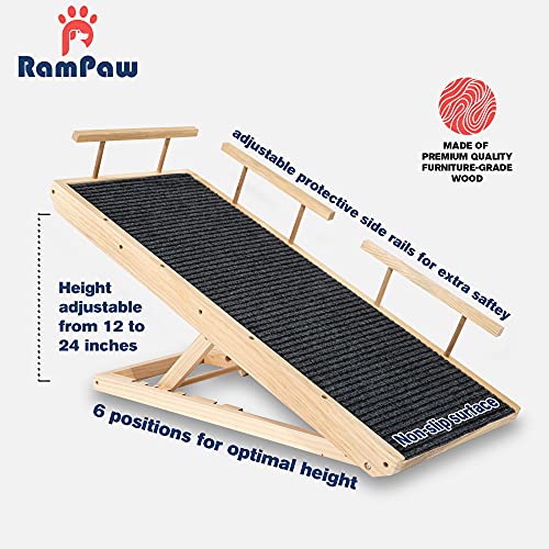 Rampaw Adjustable Pet Ramp for Small Dogs and Cats - for Couch or Bed ...