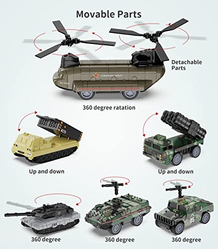 Geyiie Army Truck Toys Cars, Die-cast Small Military Truck Fighting ...