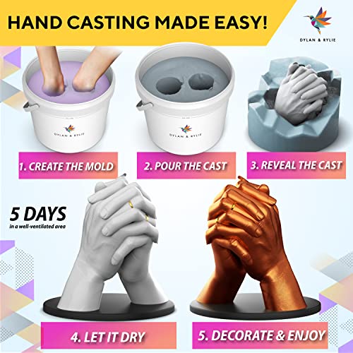 Dylan & Rylie Hand Casting Kit For Couples With Base - Complete DIY ...
