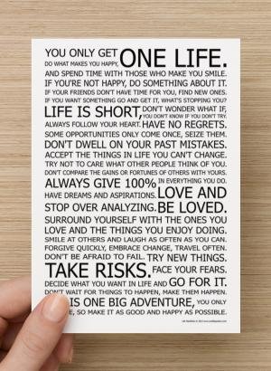 Life Manifesto Poster - The World Famous Original Motivational Quote ...