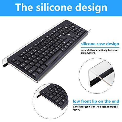 Kalolary 3 Pcs Acrylic Tilted Computer Keyboard Holder with Mouse ...