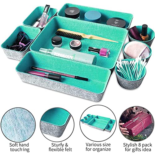 Felt Storage Box Office Drawer Organizer Bins Containers Divider Set of ...