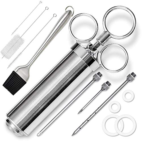 ELEFOCUS Meat Injector Kit - Inlcuded 3 Professional Needles,2 Cleaning ...