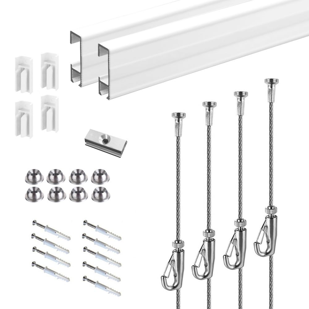 JUNMORE Picture Hanging Systems, for Art Galleries, Home, Two 48inch ...