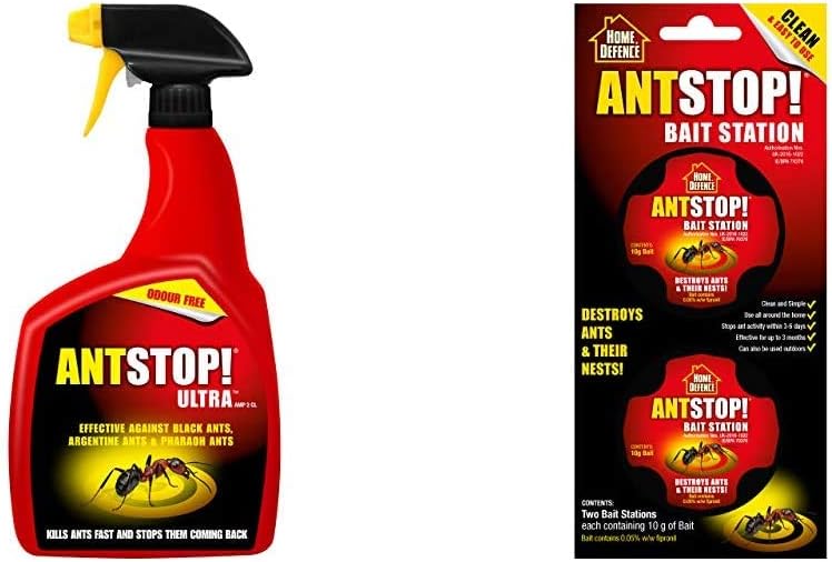 Home Defence Ant Stop Ultra Gun 800ml & Defence Ant Stop! Bait Station ...