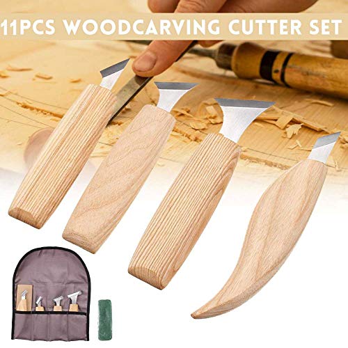 Fubinaty 11pcs Wood Carving Tools Set, Chrome Vanadium Alloy Steel ...