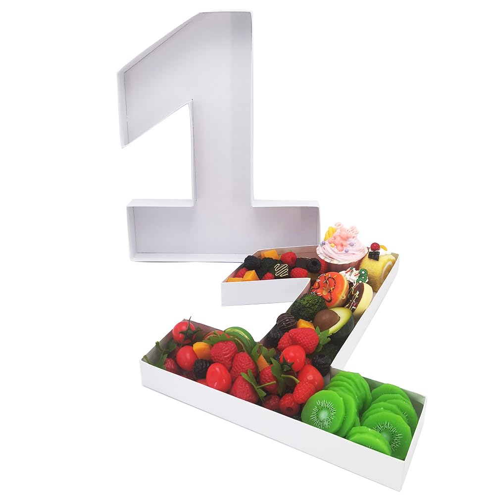 WENPACK 15" Fillable Cardboard Number Charcuterie Tray Paper Mache ...