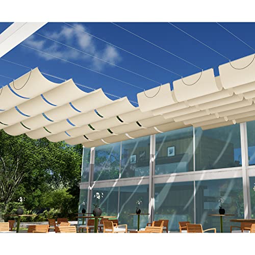 E&K Sunrise 4'Wx16'L Pergola Shade Cover Retractable Canopy Awning ...