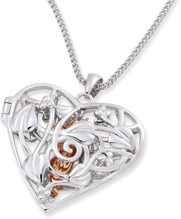 Clogau Ladies' Sterling Silver And Rose Gold Fairy Locket Heart Pendant ...
