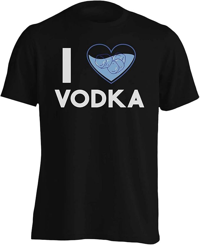I Love Vodka Men's T-Shirt Custom Tee Shirt: Amazon.co.uk: Clothing