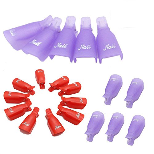 HUELE Acrylic Nail Art Soak Off Clips Caps